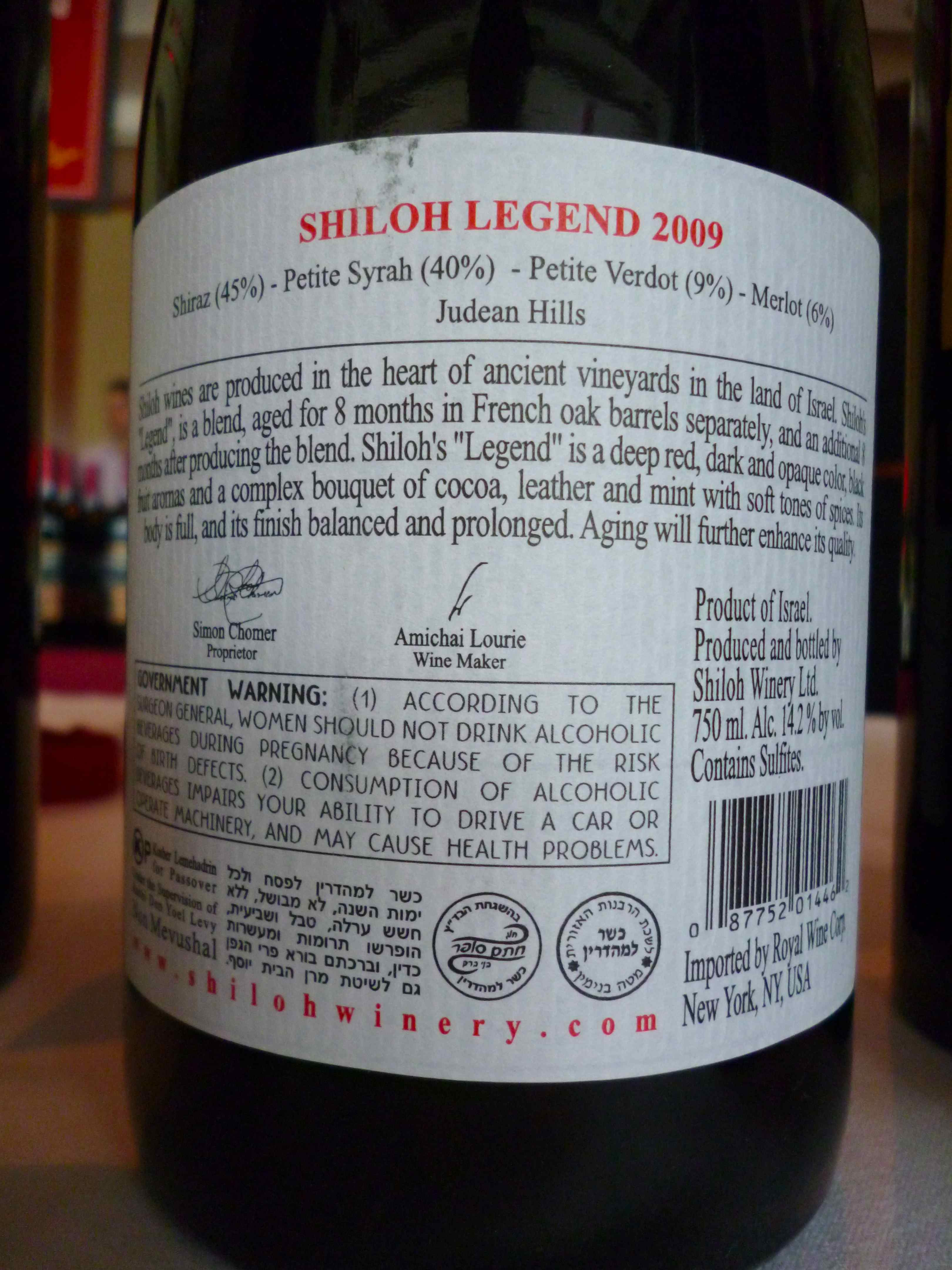 2009 Shiloh Legend – back label_ | Wine Musings Blog